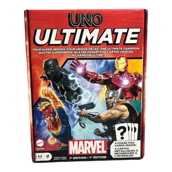 Marvel | Toys | Uno Unlimited Play 4 Different Uno Games 4 Foil ...